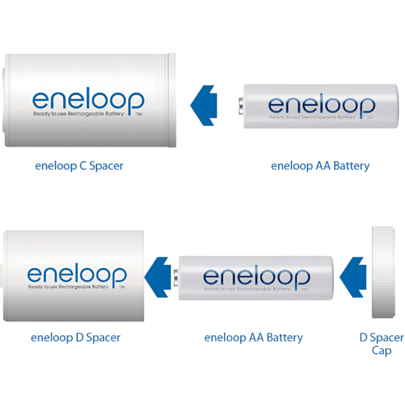 AA to D Size Battery Adapter Converter